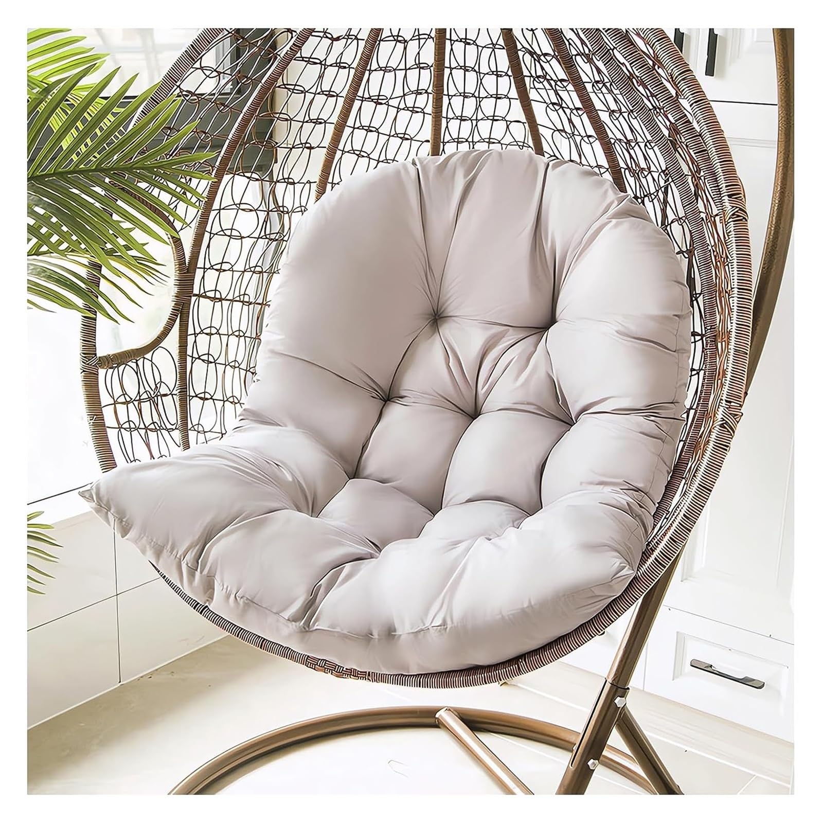 Outdoor Indoor Hanging Chair Cushion,Hanging Basket Hanging Egg Chair Cushions,Garden Swing Cushion Replacement, Soft And Comfortable Hammock Chair Cushion(No Chair)(Color:Lake Blue) ( Color : Light G