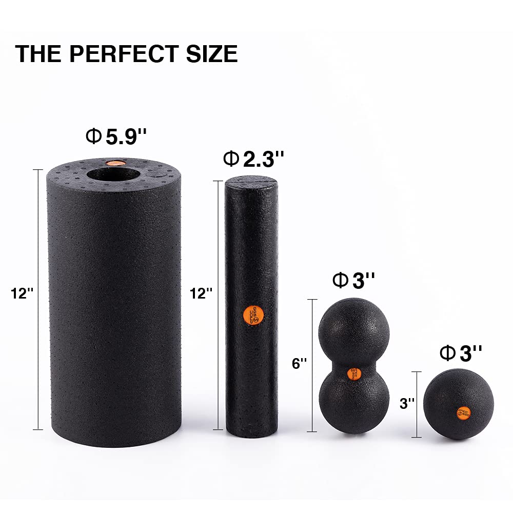 GGSDDUP Exercise Back Roller Foam for Legs and Shoulder Physical Therapy Calf Foam Roller Set for Back Pain Soft Full Body Roller with Peanut Rolling Ball for Muscle Deep Tissue Massage, Red
