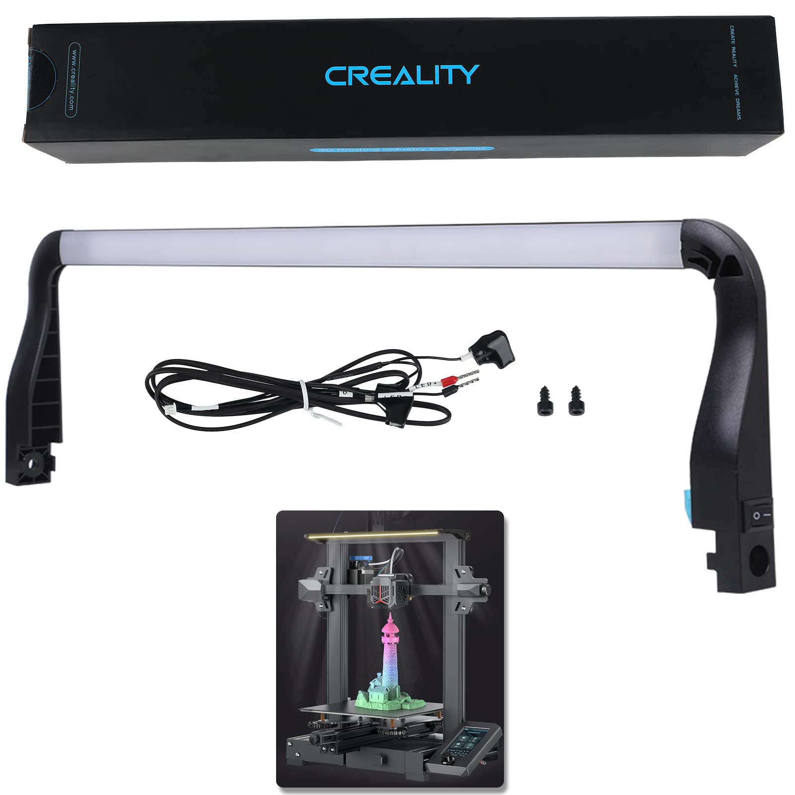 ENOMAKER Creality 3D Printer LED Light Bar Kit for Ende 3 V2 Neo Lighting Strip Upgrade LED Chip,24V Premium Warm White Soft Light, Engergy and Power Saving for Creality Ender 3/Pro/V2/V2 Neo