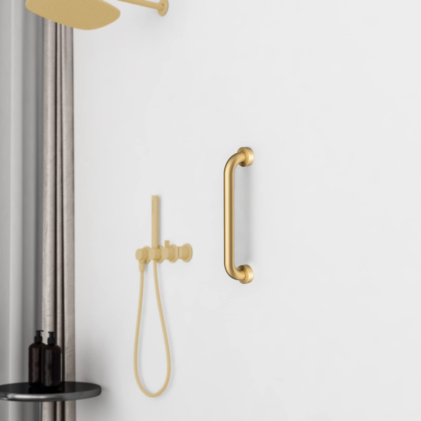 Esnbia 15“ Grab Bar Handle for Bathroom Toilet Bathtubs and Showers, Brushed Gold