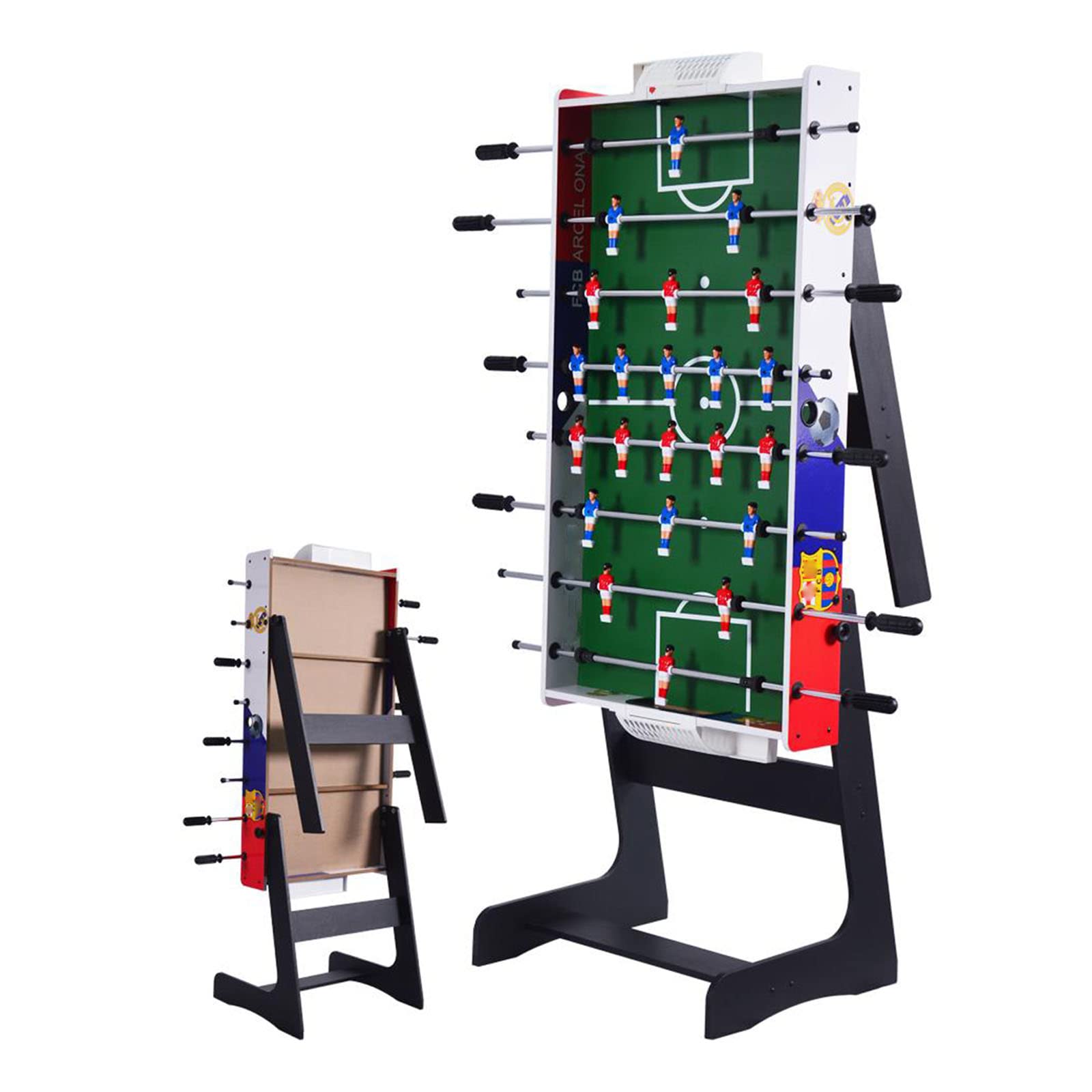 KEINXOW 3.9 Ft Foosball Table,Foldable Game Table with Non-Slip Handle,Arcade Table Soccer for Family Game Or Recreation Rooms,White