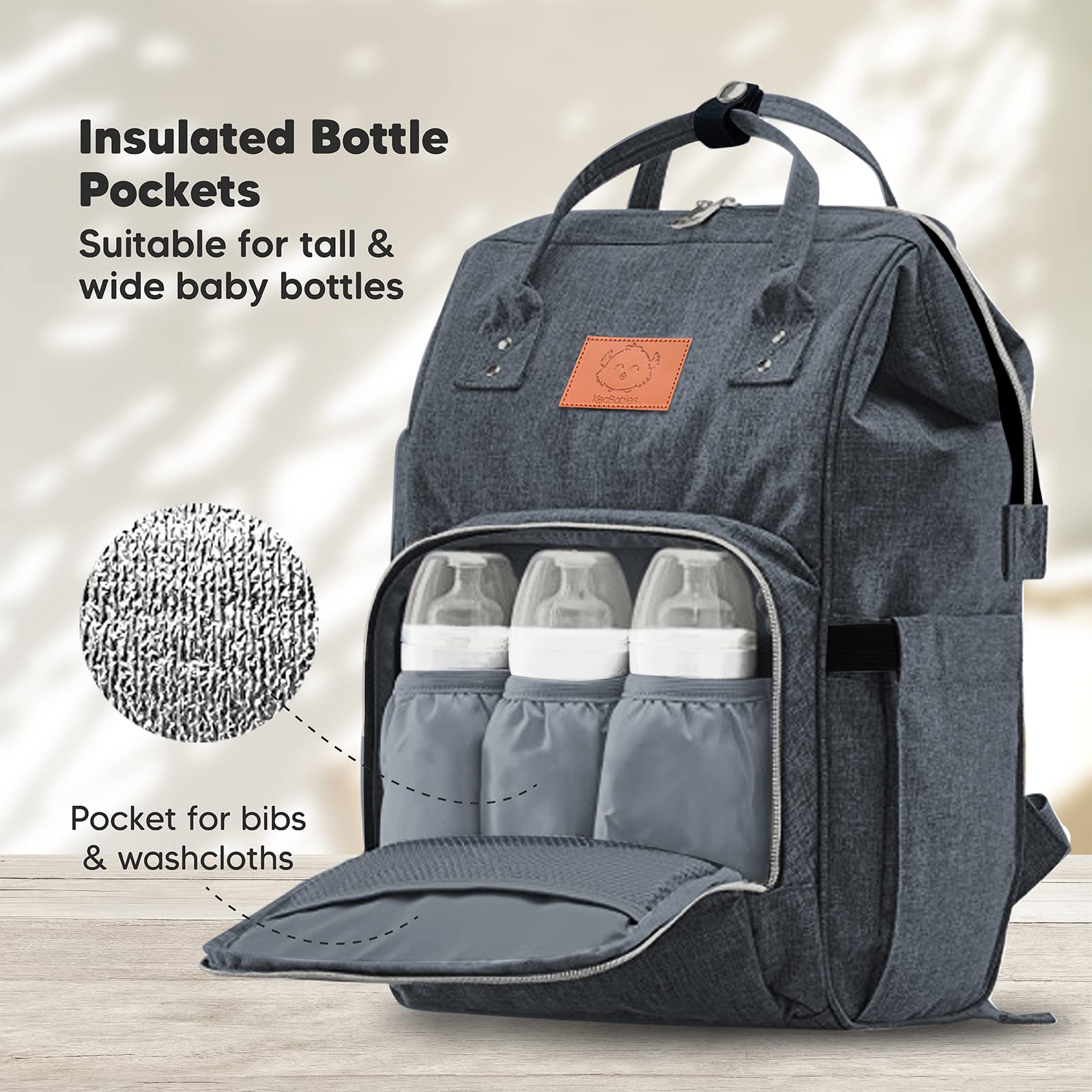 KeaBabies Diaper Bag Backpack and Car Seat Cover for Babies - Waterproof Multi Function Baby Travel Bags - Baby Car Seat Canopy for Spring, Autumn, Winter - Universal Stretch Fit Car Seat Covers