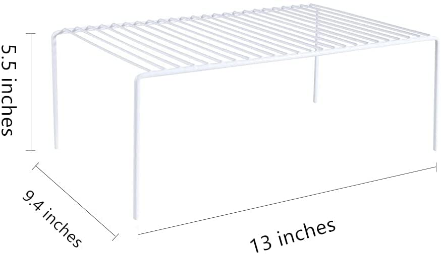 GEDLIRE Cabinet Storage Shelf Rack Set of 6, Medium (13 x 9.4 inch) Rustproof Metal Wire Kitchen Cabinet Organizer and Storage, Cupboard Spice Shelf Rack for Plate, Dish, Counter & Pantry Organization