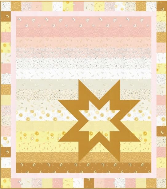 Robert Kaufman Over The Moon Flannel Suns, Fabric by The Yard (Duckling)