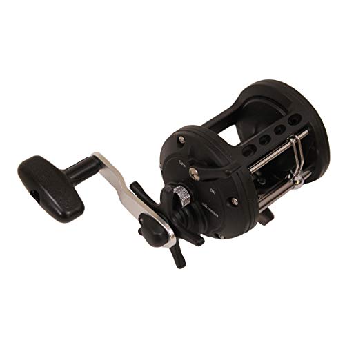 Okuma CLX-200La Classic Levelwind Star Drag Casting Reel, 200 Reel Size, 4.1: Gear Ratio, 23" Retrieve Rate, 12 lb Max Drag, Ambidextrous, Black