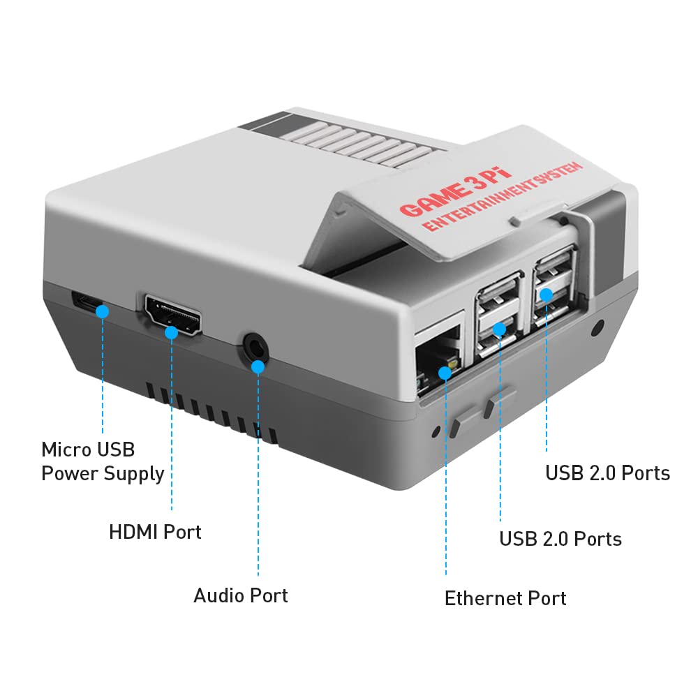 GeeekPi Case for Raspberry Pi 3B+, Pi Case with Fan, Retro Gaming Nes3Pi Case with Cooling Fan, Pi Heatsinks for Raspberry Pi 2B/3B/3B+