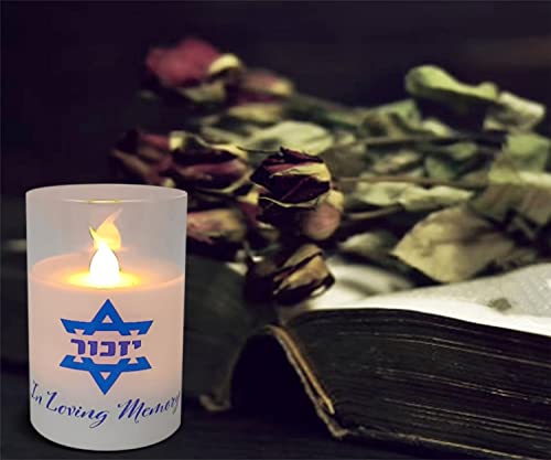 Ner Mitzvah Electric Yahrzeit Candle - LED Votive Candles - Flameless Memorial Candle