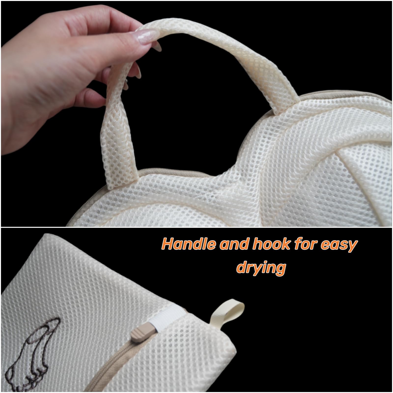 LUCKIEST MAP Mesh 3D Bracket Lingerie Bra Wash Bags ,Laundry Mesh Bags for Laundry (A to C Cups)Mesh Bags with Zipper,6Pcs for Different Needs,Travel Organizer