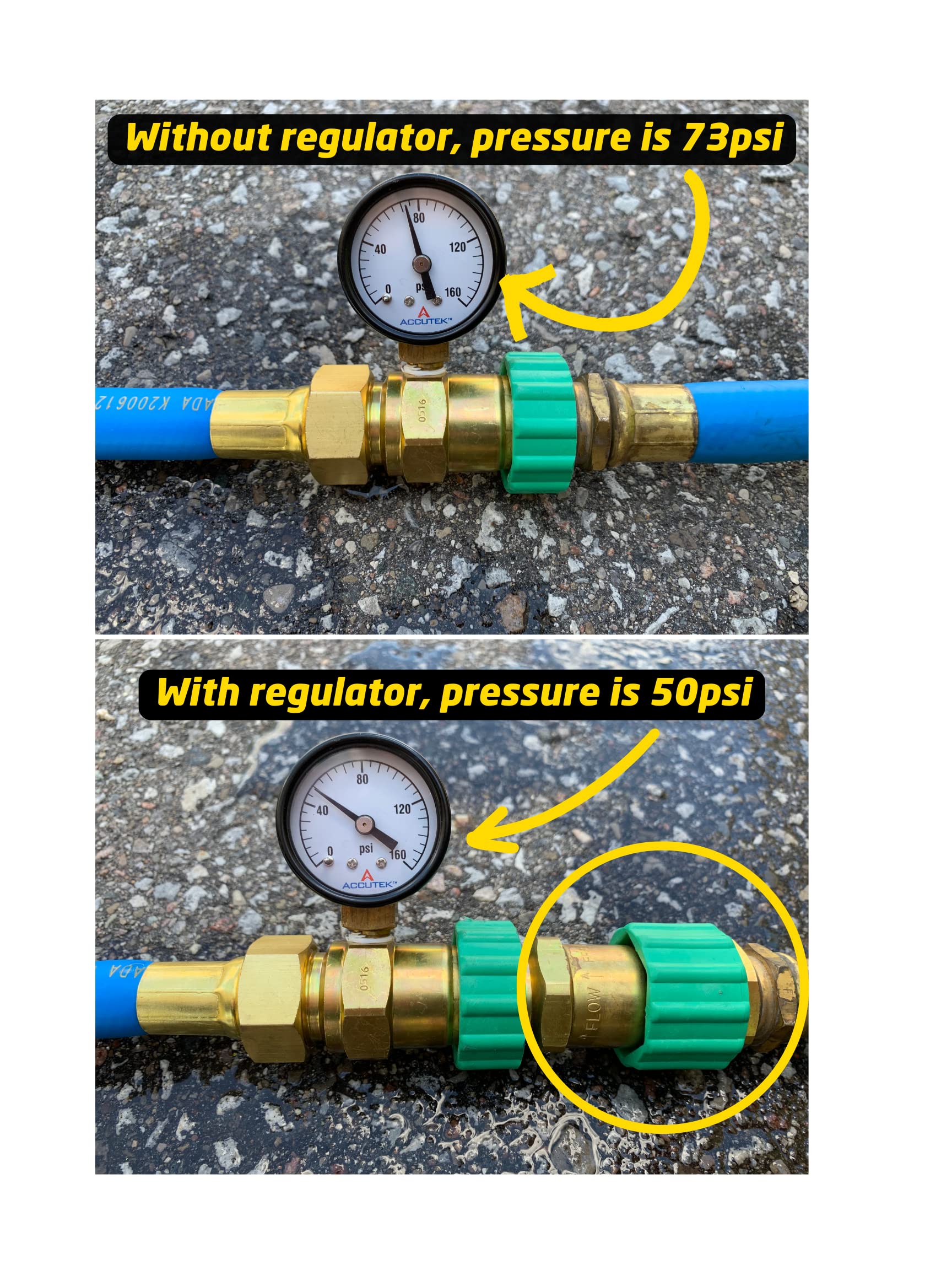 Fairview RV Water Pressure Regulator - High Flow @ 55 PSI, Lead-Free Design, Heavy Duty Brass, Screened Washer