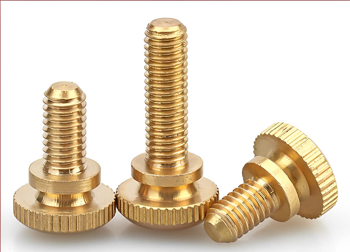 HSCRSTAR M6x16mm 2pcs Brass Thumb Screws High Head Knurled Screw Bolts