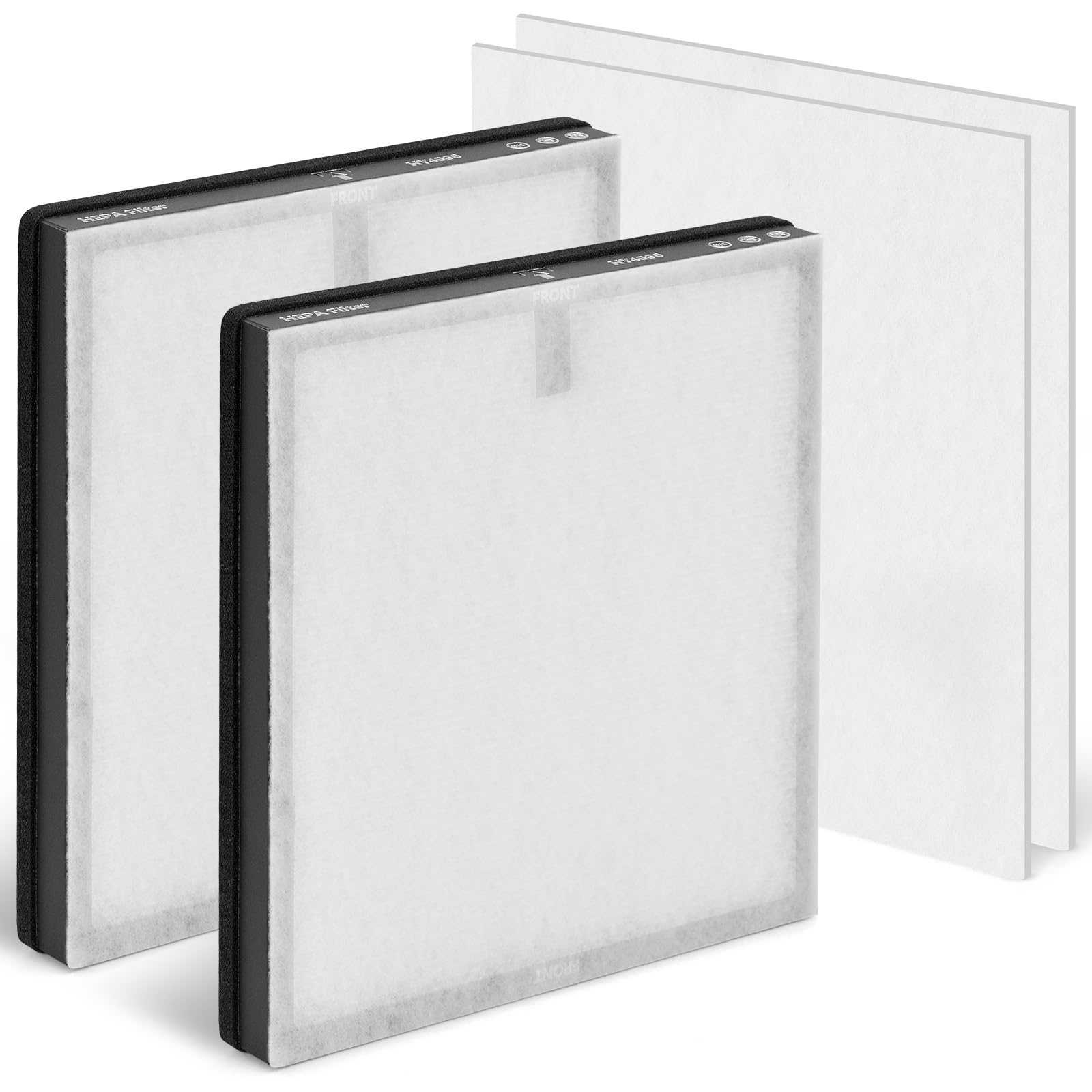 HSIAMEN [Enhanced 4+8] HY4866 Air Purifier Replacement Filter Compatible with MORENTO HY4866 Air Purifier, WESTHEY HY4866 and YIOU M1 Air Cleaner Purifier, Enhanced Version 4-Pack