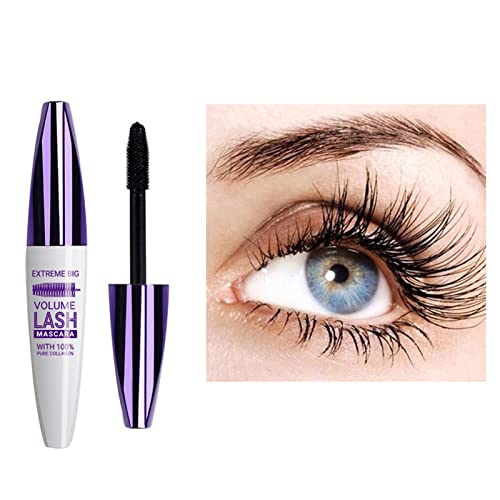 Extreme Length Clean Mascara Washable Mascara Makeup 5d Silk Fiber Mascara Defining, Curling, Multiplying, Buildable Formula, Very Black, 1 Count (Black)