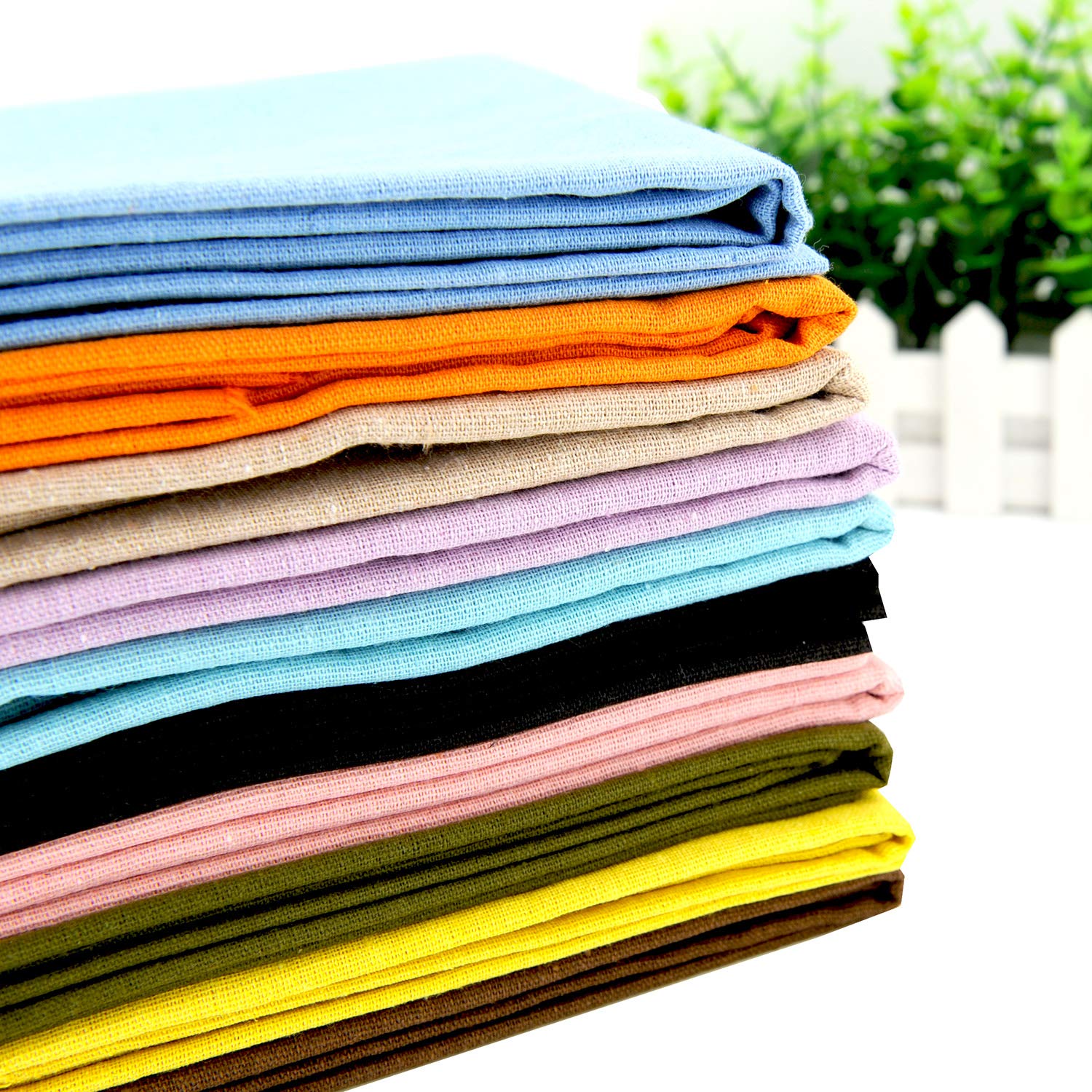 Rose Flavor Linen Fat Quarters Pre-Cut Quilting Assortments for Sewing Crafting (18 by 20.5Inch)