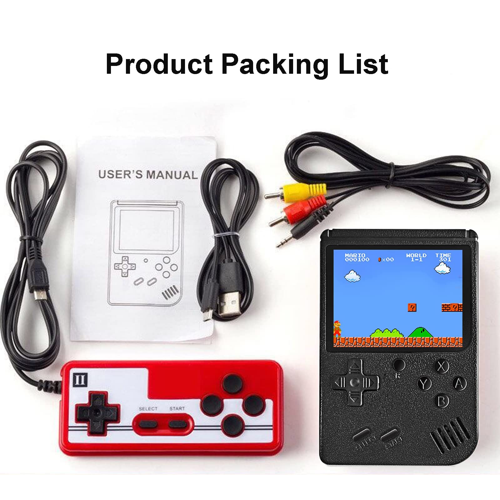 Handheld Game Console-Portable Retro Video Game with 400 Classic FC Games, 2.8 Inch Color Screen, Support TV Connection & Two Players, 1020mAh Rechargeable Battery Present.Christmas gift,Birthday gift