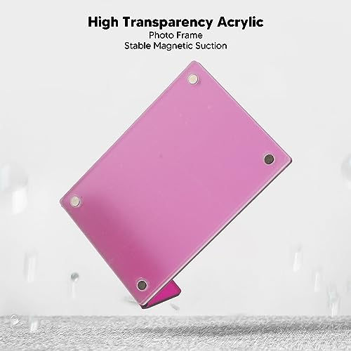 Free Standing Photo Frame, Simple Operation Slant Back Multipurpose Photo Frame for Movie Ticket Office (Rose Red)