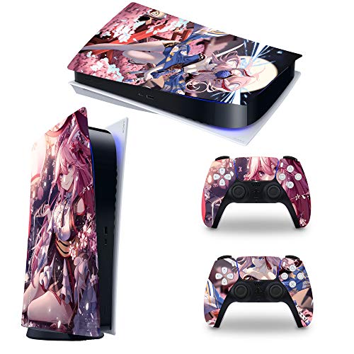 Ecchi Girl Battle - PS5 Digital Edition Skin Console - PS5 Digital Edition Controller Skin Cover Vinyl Decal Protective