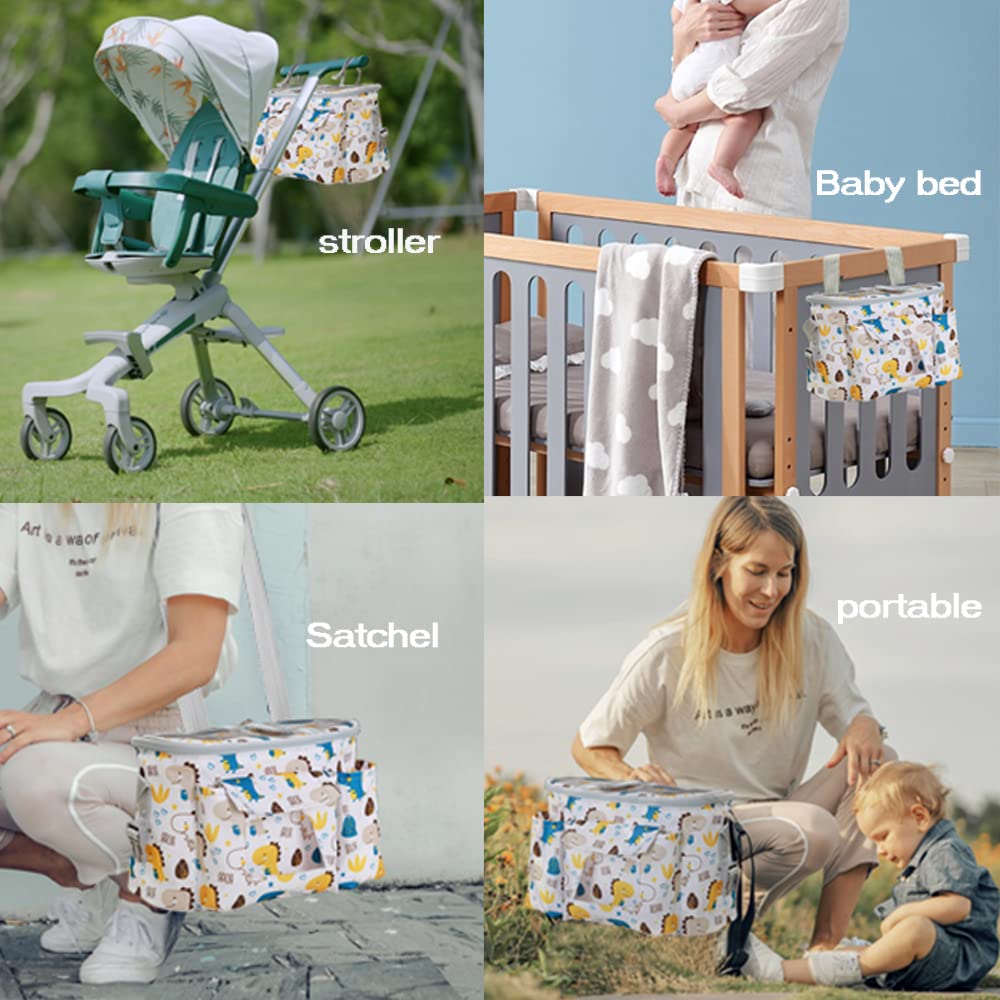 Huaroly Universal Stroller Organizer Bags with Cup Holder,Suitable for Diapers, Toys and Snacks,Stroller Caddy Accessories