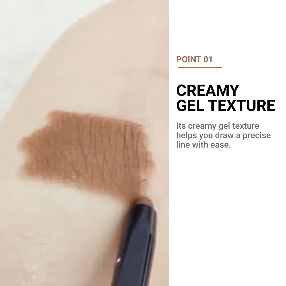 ETUDE Proof 10 Gel Pencil Liner 0.3g (#1 Black) (21AD) | Creamy Gel Texture Eyeliner with Wearable Shades to Create Precise Line Eye Makeup without Efforts