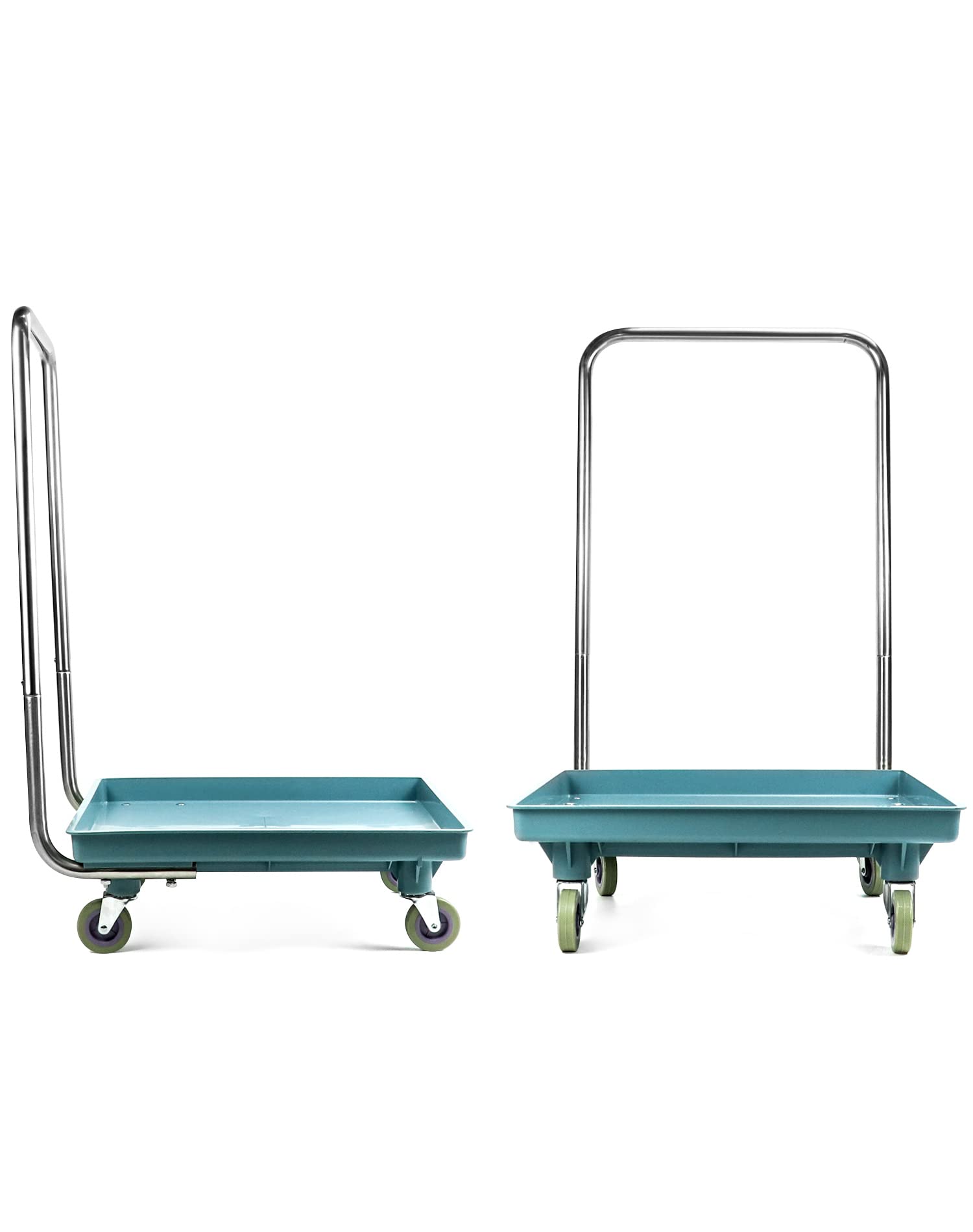 QWORK Warewashing Rack Dolly, 2 Pack, 21.26" x 21.26" x 34.65", 200 Lbs Load Capacity, with Detachable Handle and 4 Swivel Casters, 1 Pack