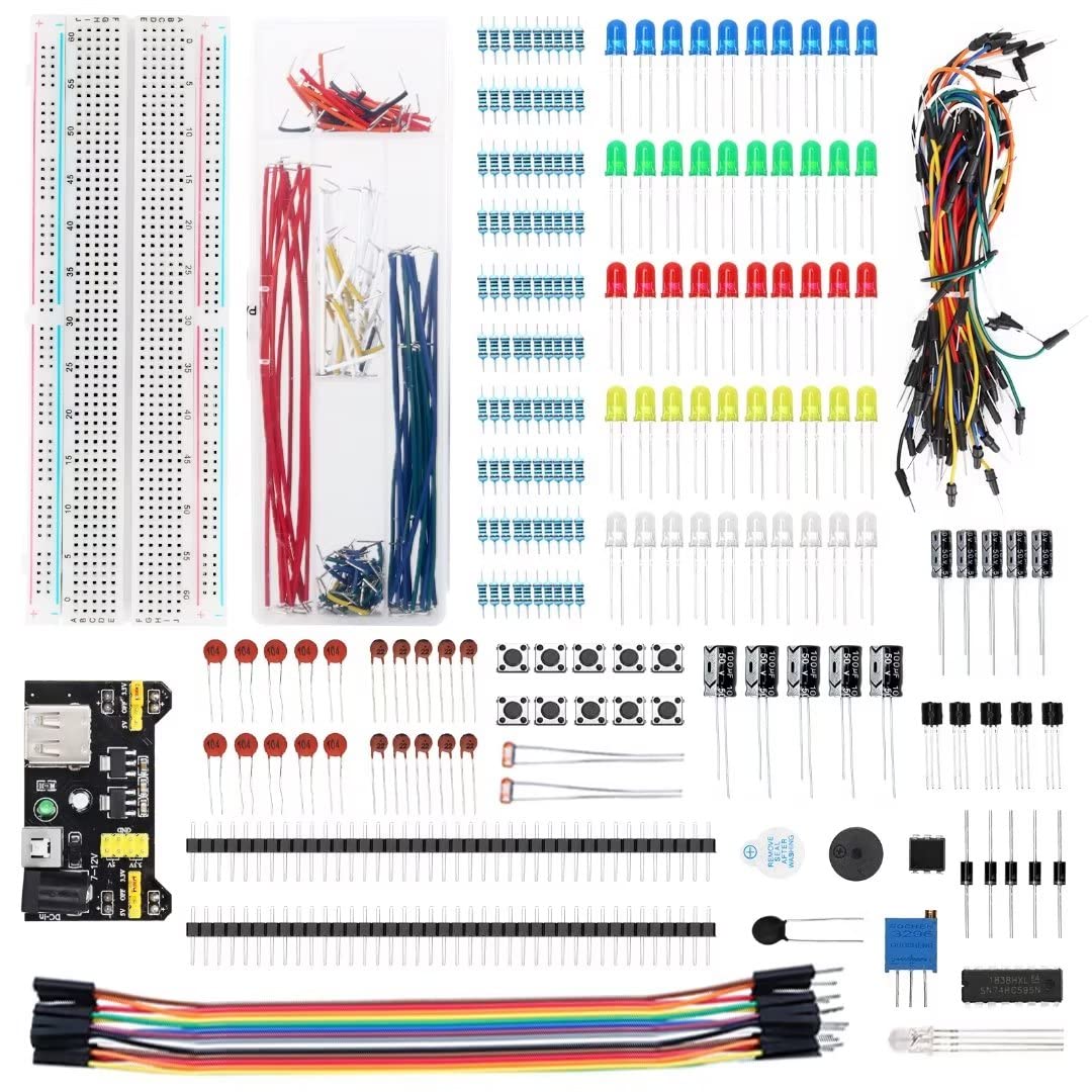 Huayuxin DIY Component Electronic Starter Kit for Arduino Kit STM32 Raspberry Pi, 36-in-1 Electronics Kit, Programmable Engineering Coding Education STEAM/STEM Fun Kit with Arduino IDE C C++ Tutorial