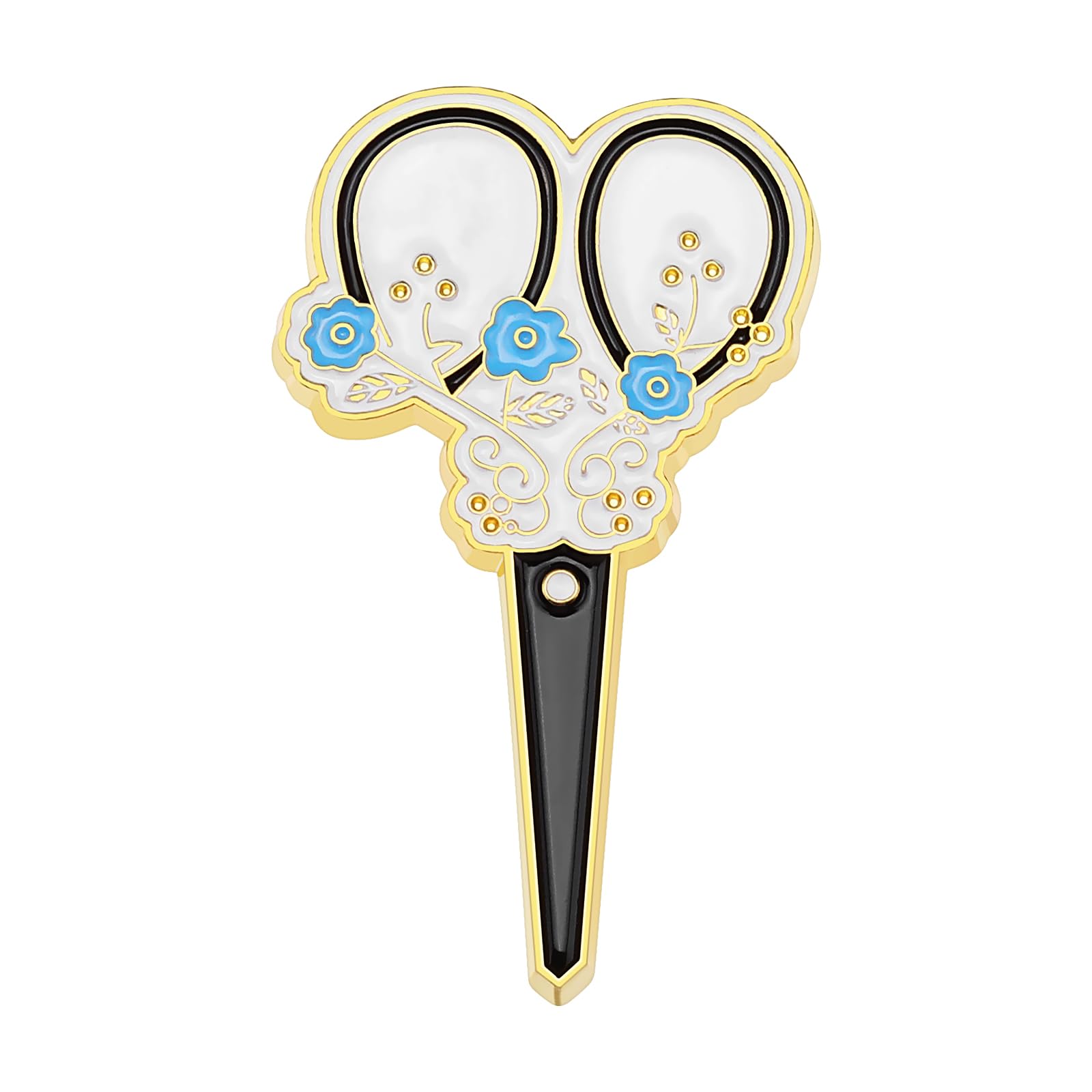 SING F LTD Scissors Shaped Magnetic Needle Keeper 4.4x2.4cm Embroidery Needle Picker Alloy Drop Glue Needle Aspirator for Sewing Embroidery Needlework Storage