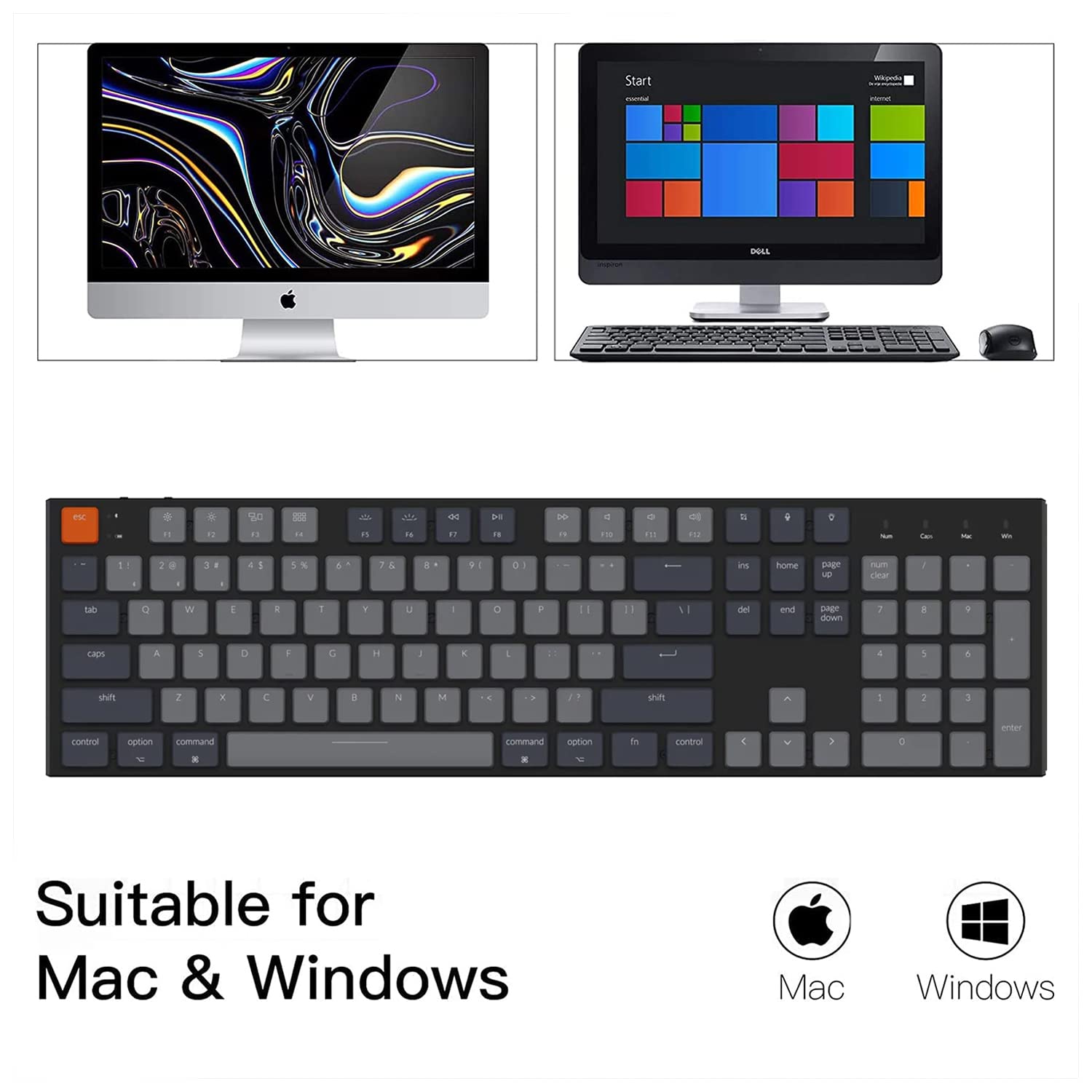 Keychron S1 Ultra-Slim QMK/VIA Custom Wired Mechanical Keyboard, 84 Keys 75% Layout Programmable Macros White Backlit CNC Aluminum Keyboard for Mac Windows, Low Profile Gateron Mint Switch