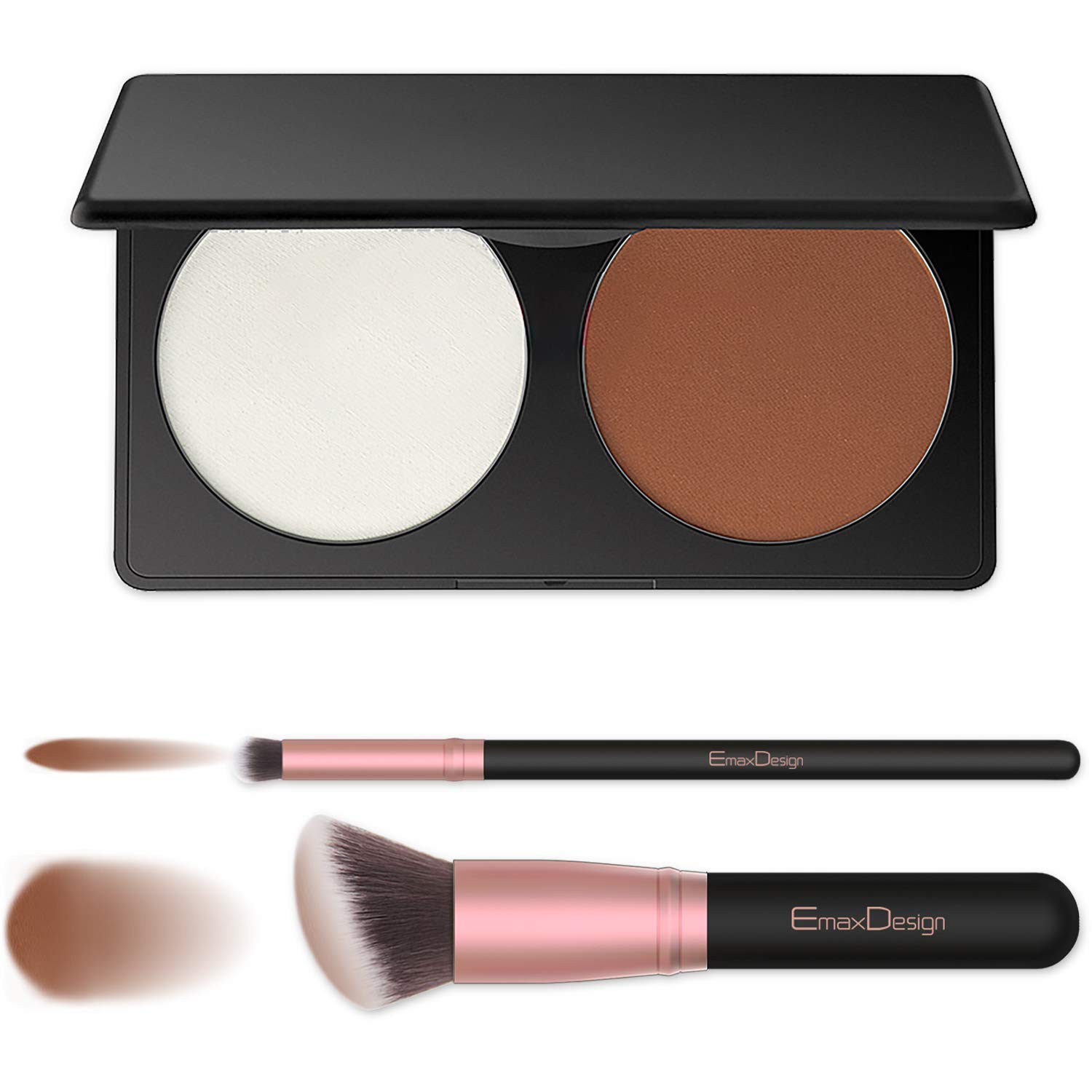 EmaxDesign Makeup Brushes,18 Pcs Professional Makeup Brush Set Premium Synthetic Brush Foundation Blush Concealer Blending Powder Liquid Cream Face Eyeshadow Brushes Kit (Rose Golden)