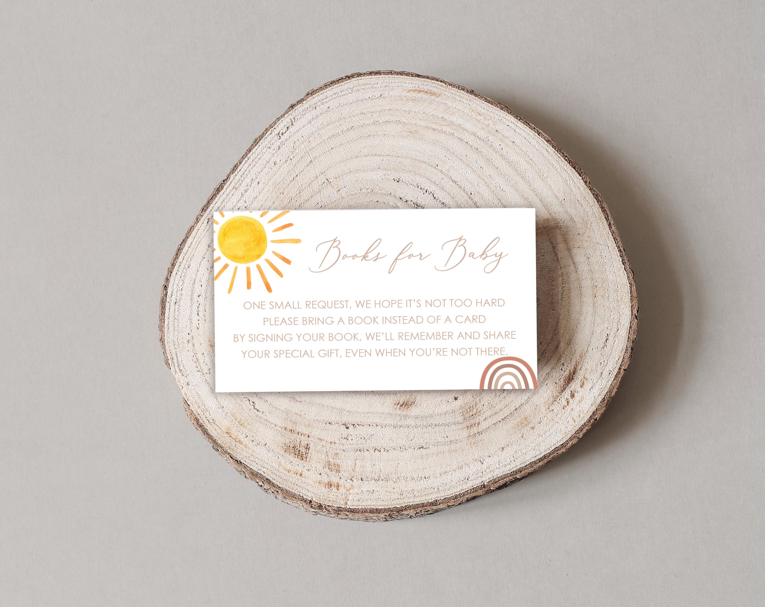 InvitationHouse 48 Boho Sunshine Books for Baby Insert Cards