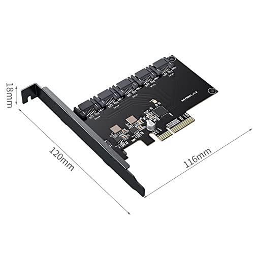 HUIFANGBU PCIE X1 to 8 Ports SATA3.0 Rotary Card Computer Desktop Solid State Hard Disk