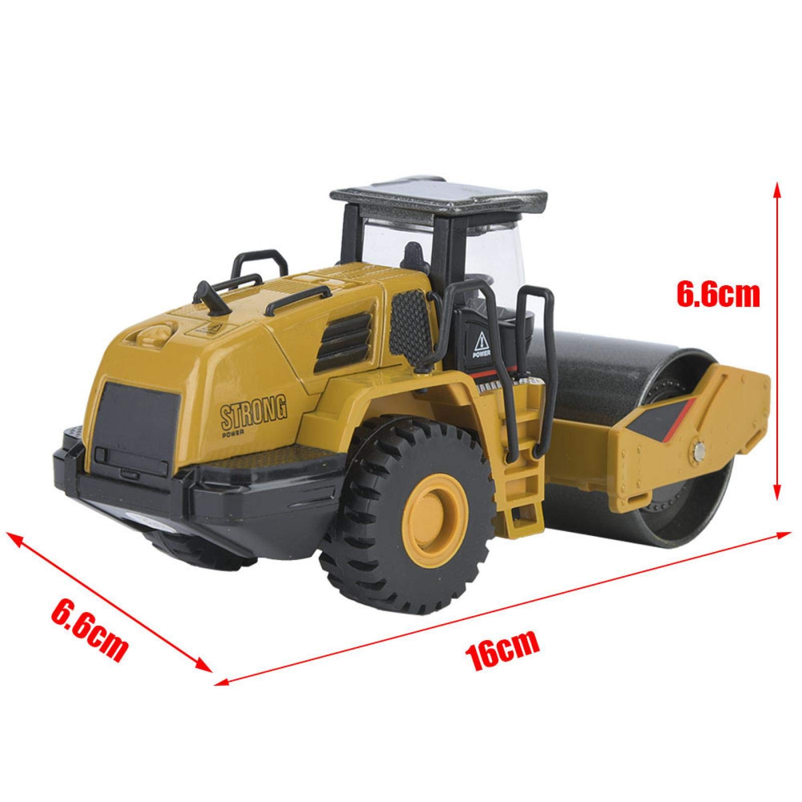 GOTOTOP 1 to 50 Scale Alloy Road Roller Model Construction Vehicle Vehicle Static Road Roller Model Suitable for Children Over 8 Years Old 16x6.6x6.6cm