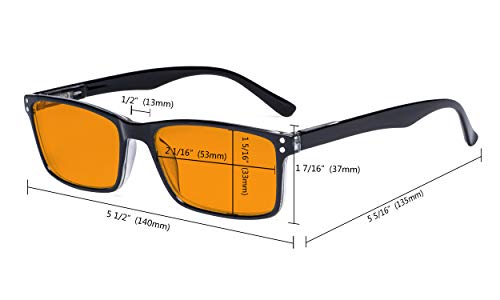 Eyekepper Nighttime Better Sleep Computer Glasses - Blue Light Blocking Reading Glasses with Orange Tinted Filter Lens - Anti Screen Glare UV Ray Digital Readers - Tortoise +2.50