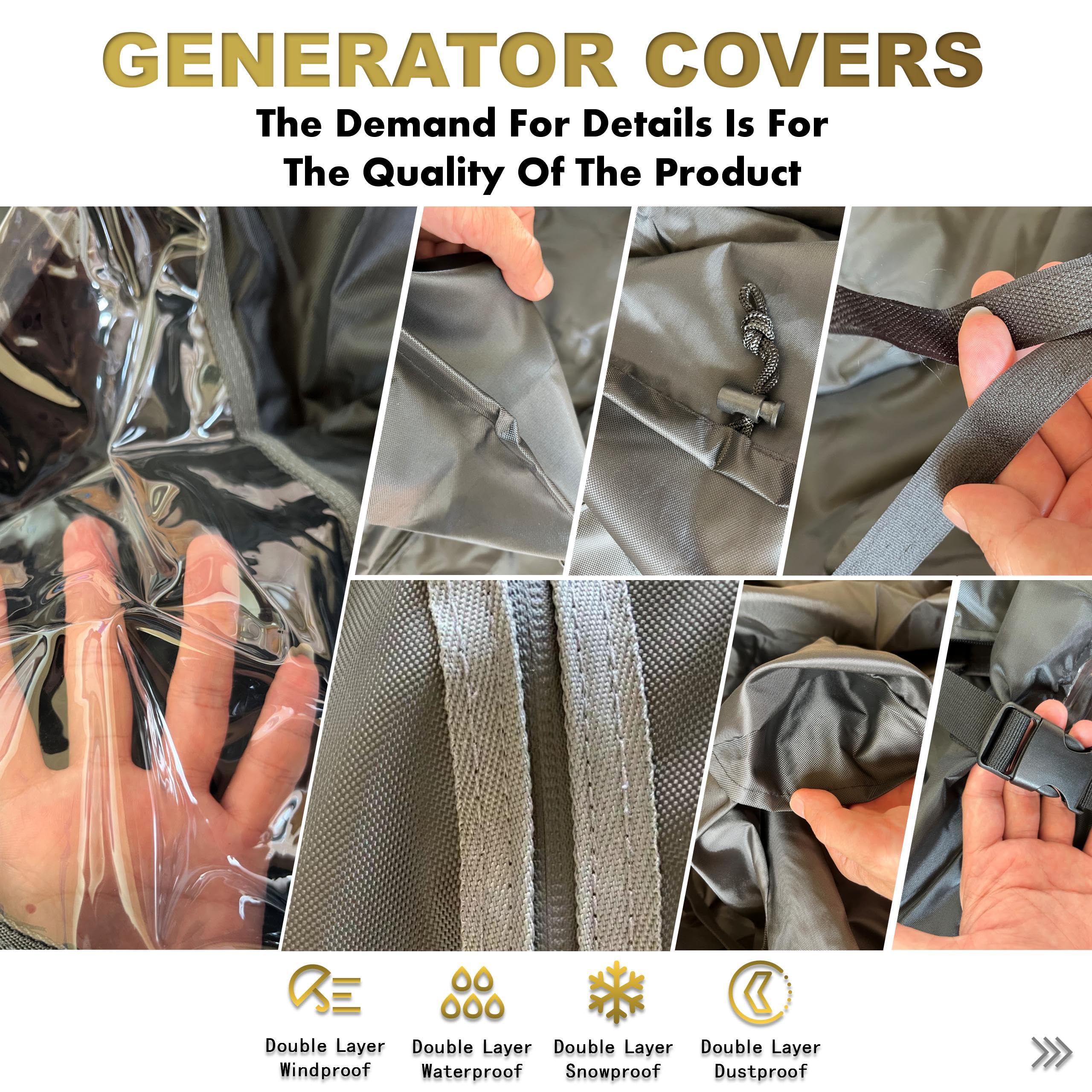 GEHENG Generator Covers, Generator Covers While Running, Top Can Be Opened for Refueling, 600D Silver Coated Oxford Waterproof Cloth+200D Flexible Fabric Inner Lining, Double Layer Material