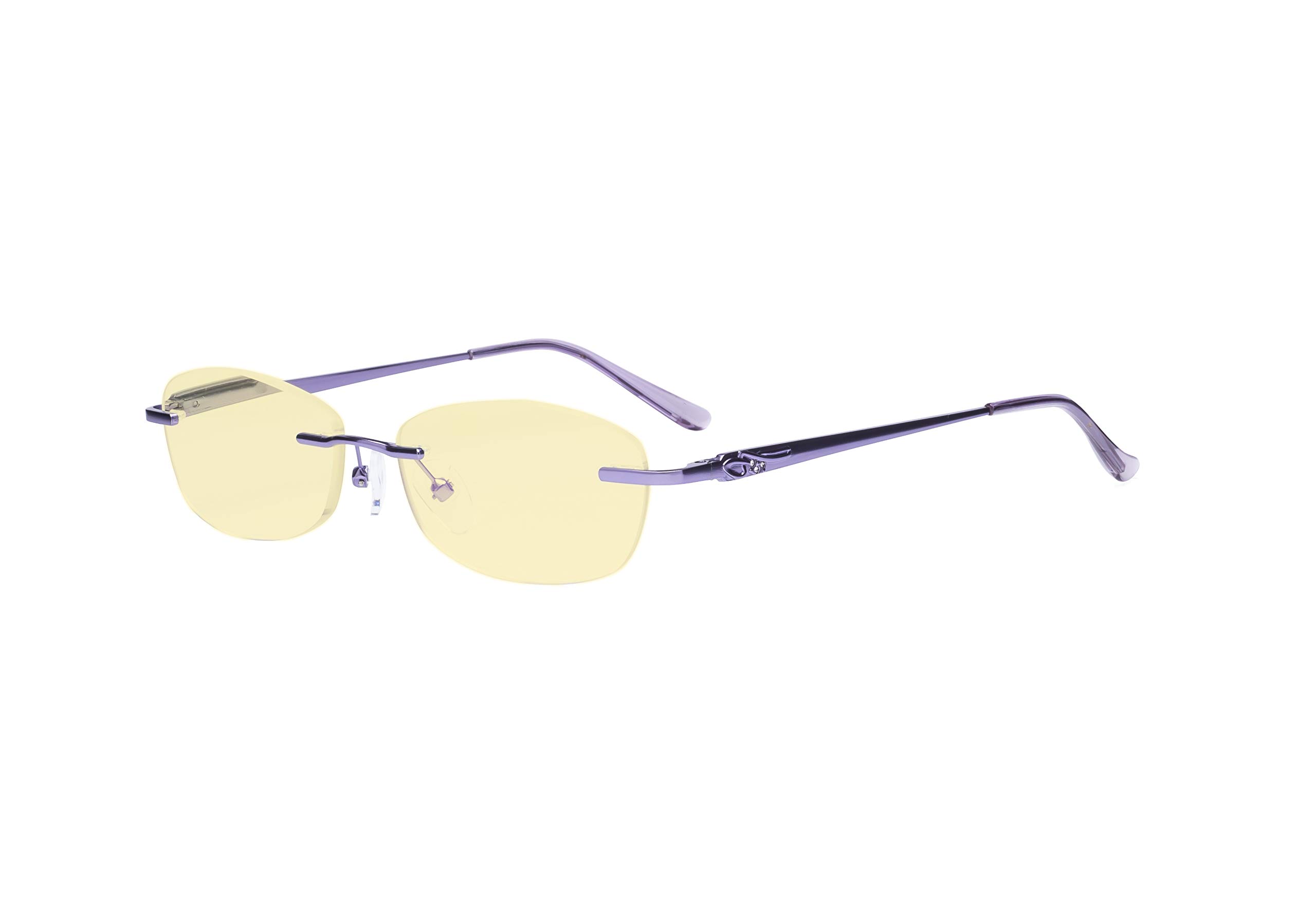 Eyekepper Rimless Blue Light Blocking Glasses - Anti Digital Glare Readers with Yellow Filter Computer Reading Glasses Women