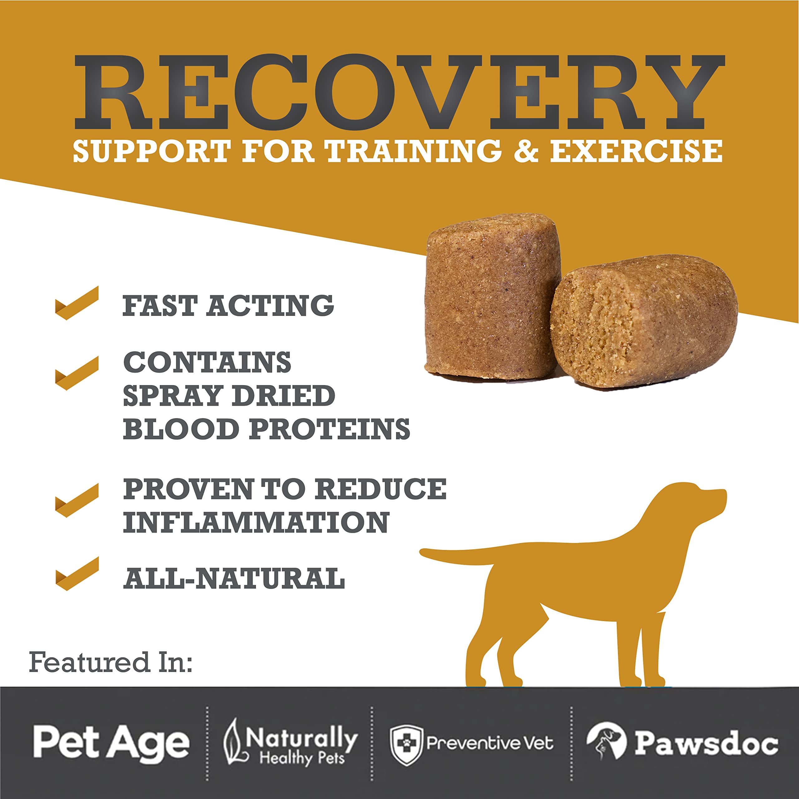 WINPRO Recovery Chews for Dogs, Plasma-Powered for Active Dogs, Immune System Support, and Dog Training Support for Competition and Sport Muscle Recovery and Agility, 60 Count, Made in USA