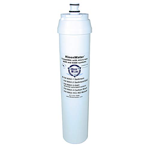 KleenWater Filters and Membrane compatible with Micro Max 6500 Reverse Osmosis System, Set of 4, Made in USA