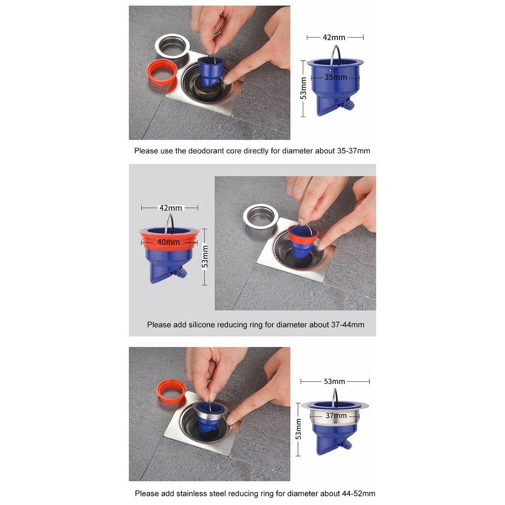 LzyxzQ Floor Drain,Floor Shower Drain Bathroom Silicone Drain Valve,Shower Bathtub Drain Stopper Floor Drain Kitchen Sink Drain Core Kitchen Accessories Floor Strainer, Blue