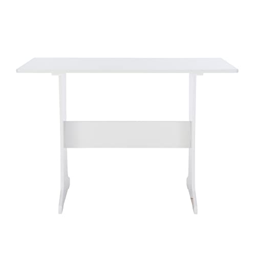 Linon Upholstered Seats and Hidden Storage Kiera Kitchen Corner Dining Nook, White and Blue Stripe