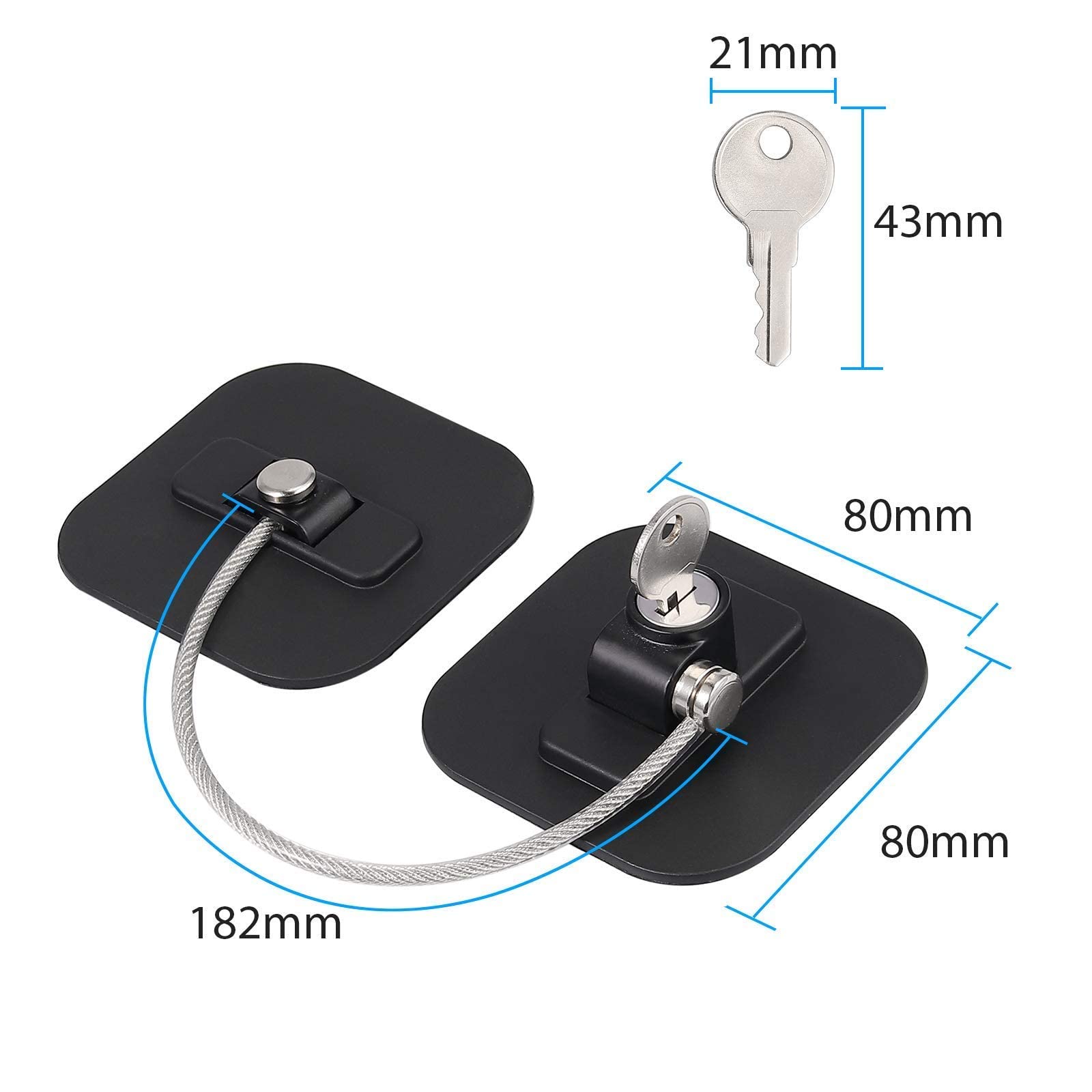 eSynic 6 PCS Fridge Lock Refrigerator Locks with 12 Keys Black Child Safety Locks Set for Appliances Kitchen Cabinets Fridge Door Refrigerator Cabinet Drawer