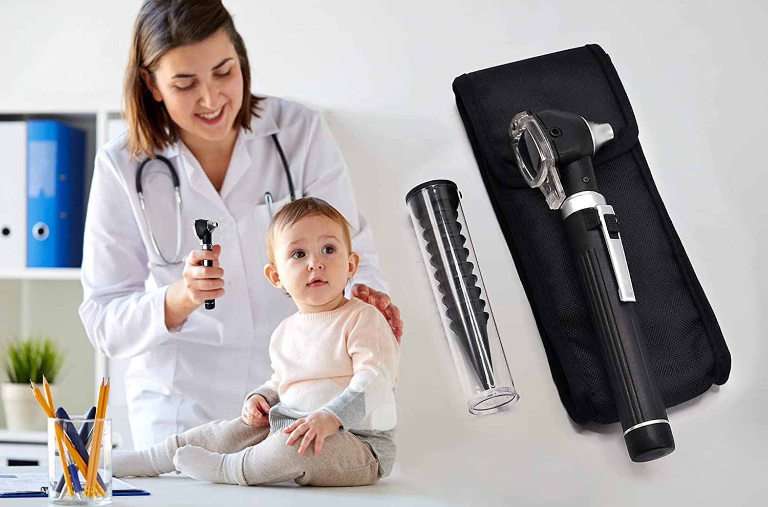 OdontoMed2011® Mini Otoscope Fiber Optic Examination + Free Bulb (Purple)