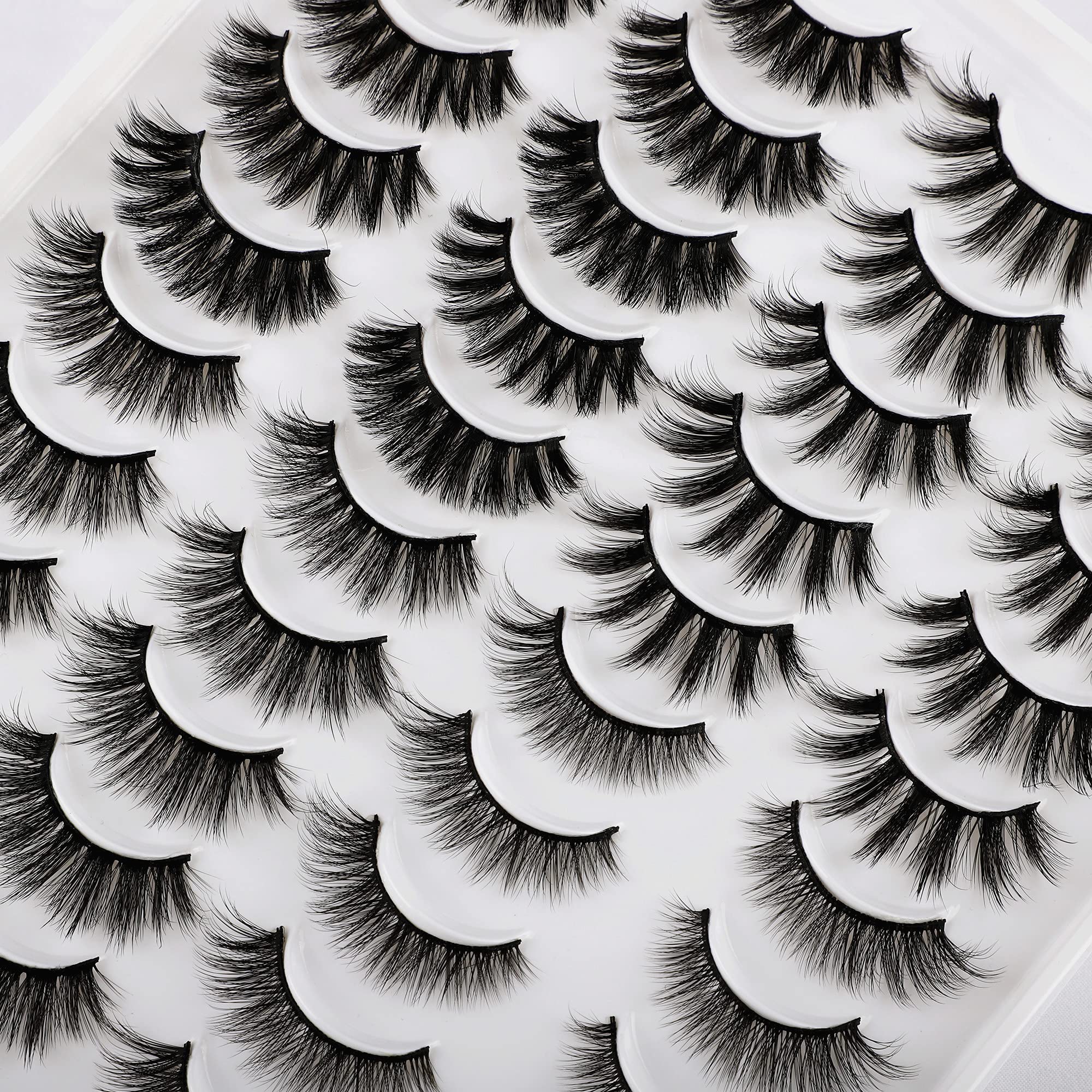False Eyelashes, Fluffy Strip Eyelashes Bulk Wholesale 20 Pairs 4 Styles Winifred Volume Reusable False Lashes Pack