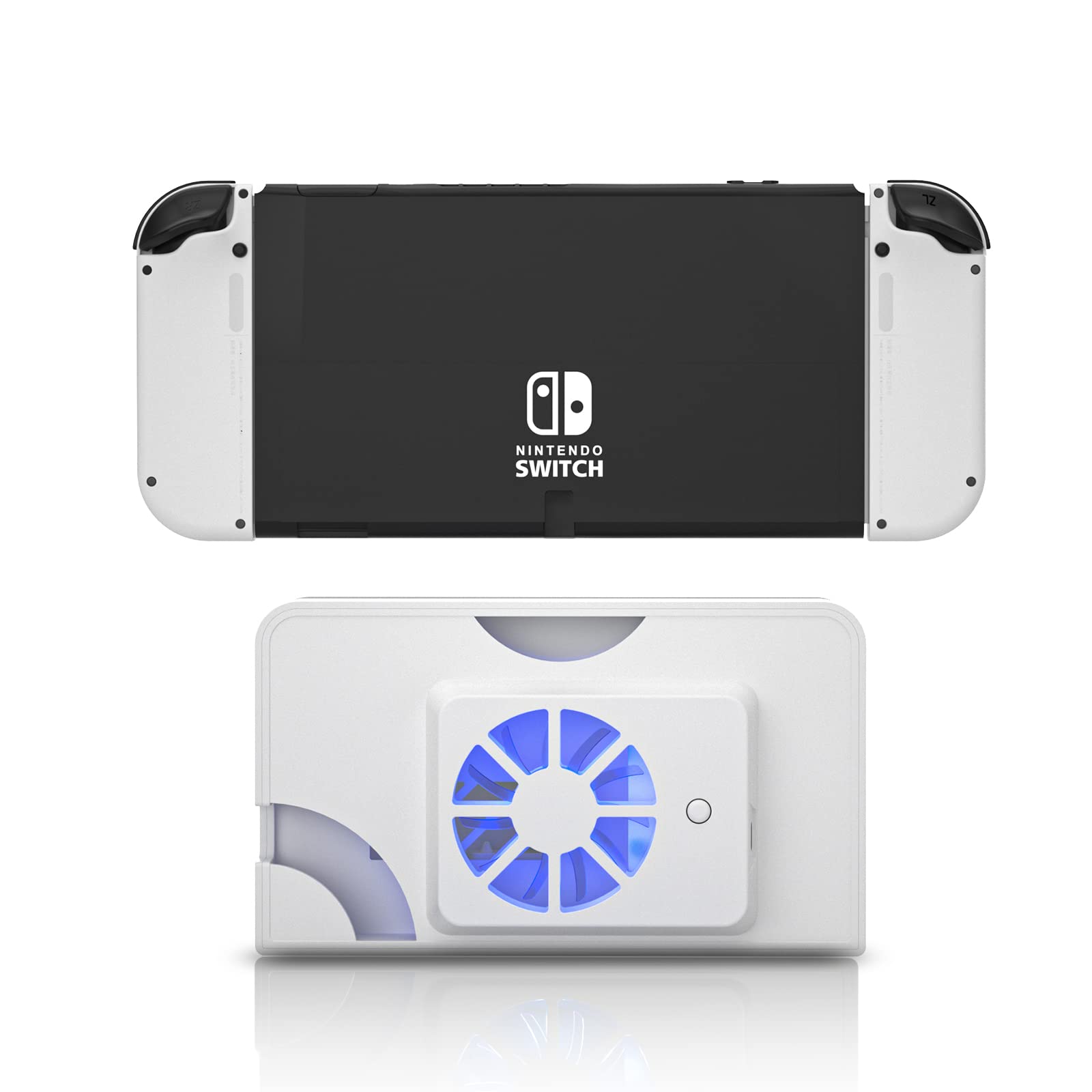 ECHZOVE Switch OLED Dock Fan, Cooling Fan for Nintendo Switch OLED, USB Powered - White