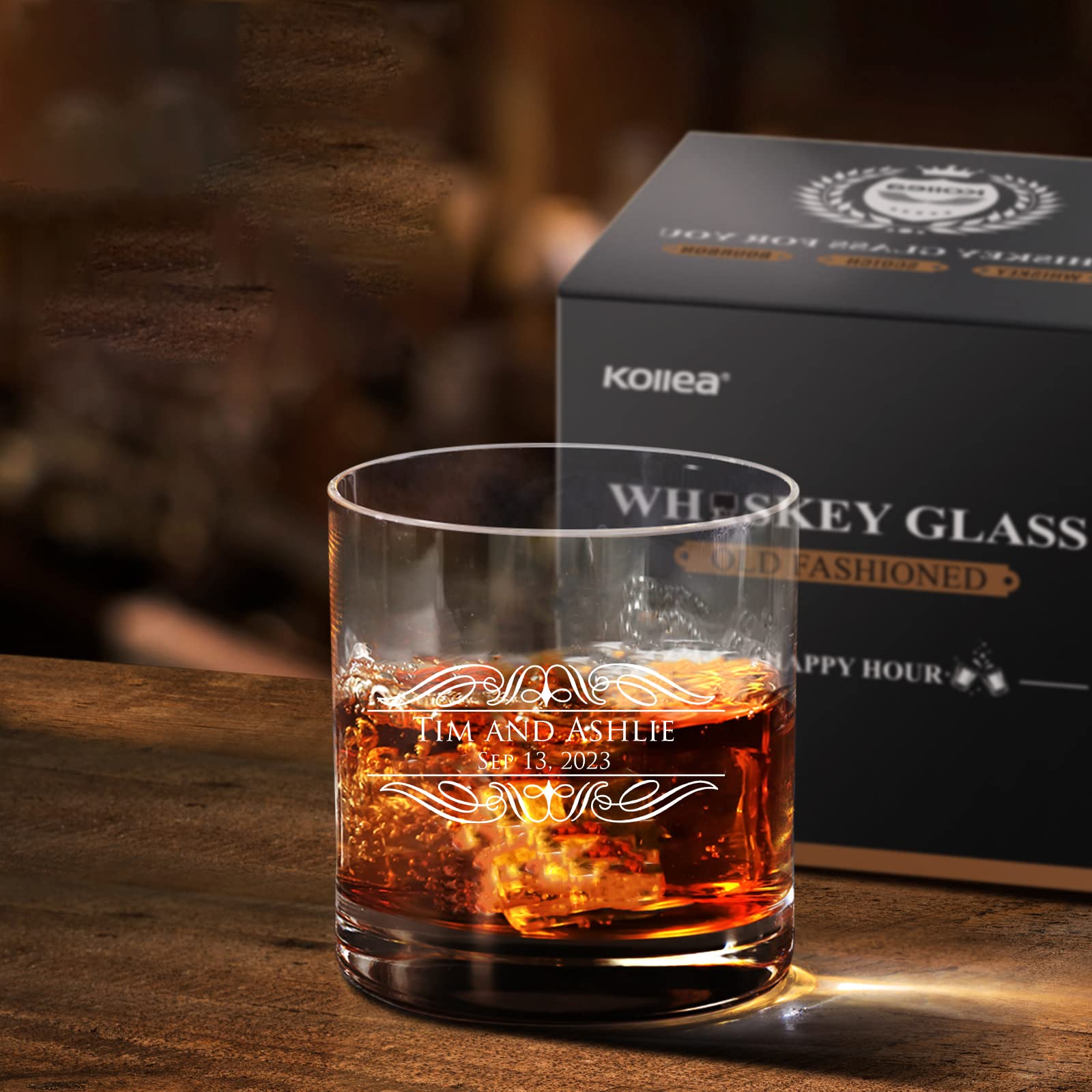 Etched Scotch Glass,Personalized Rocks Glass, Custom Whiskey Glass, Engraved Bourbon Glass, His and her name engraved scotch Glasses, Customized Snifter Glass