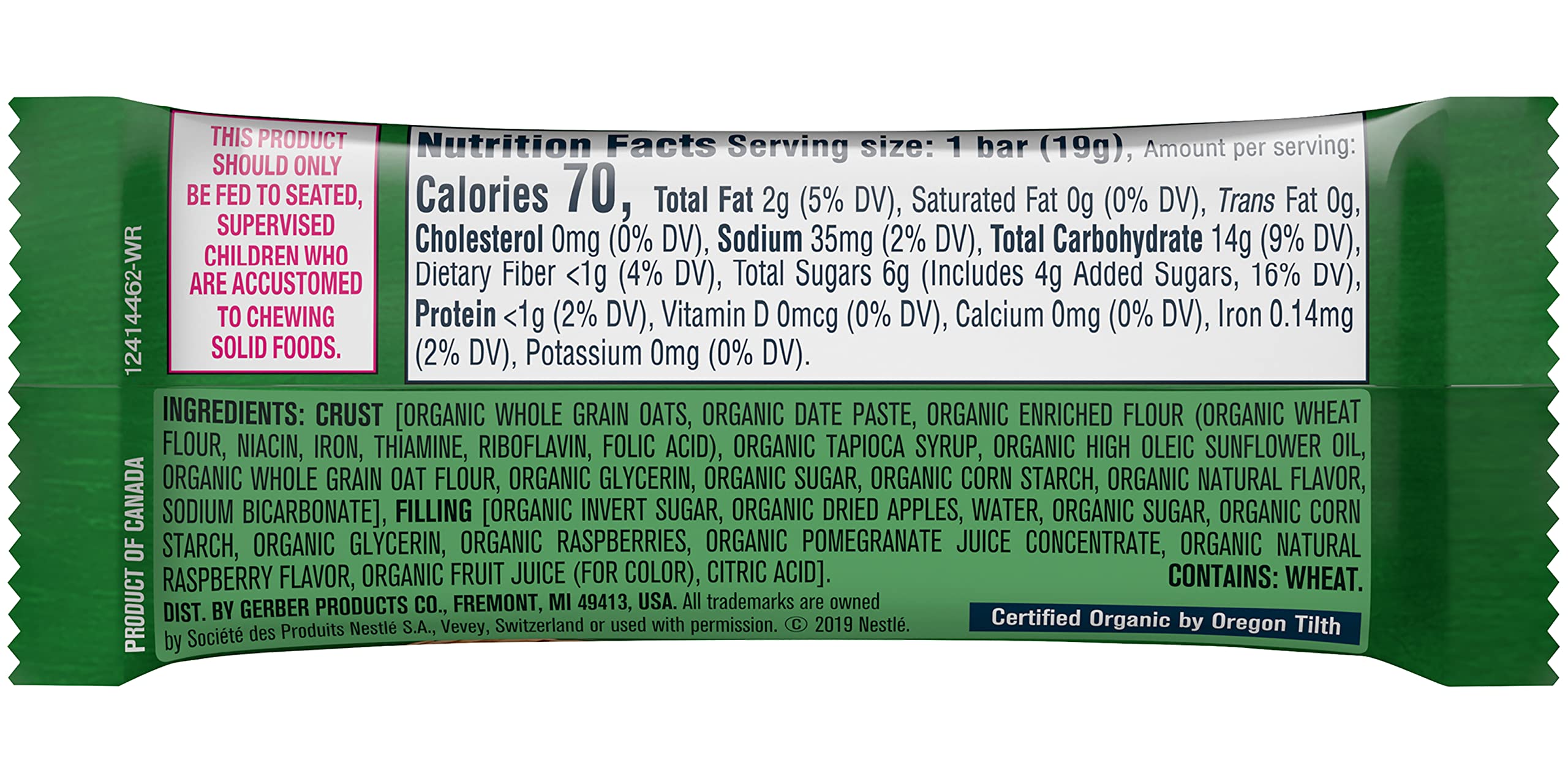 Gerber Organic Grain & Grow Soft Baked Grain Bars Raspberry Pomegranate (5.5 Ounce (Pack of 2))