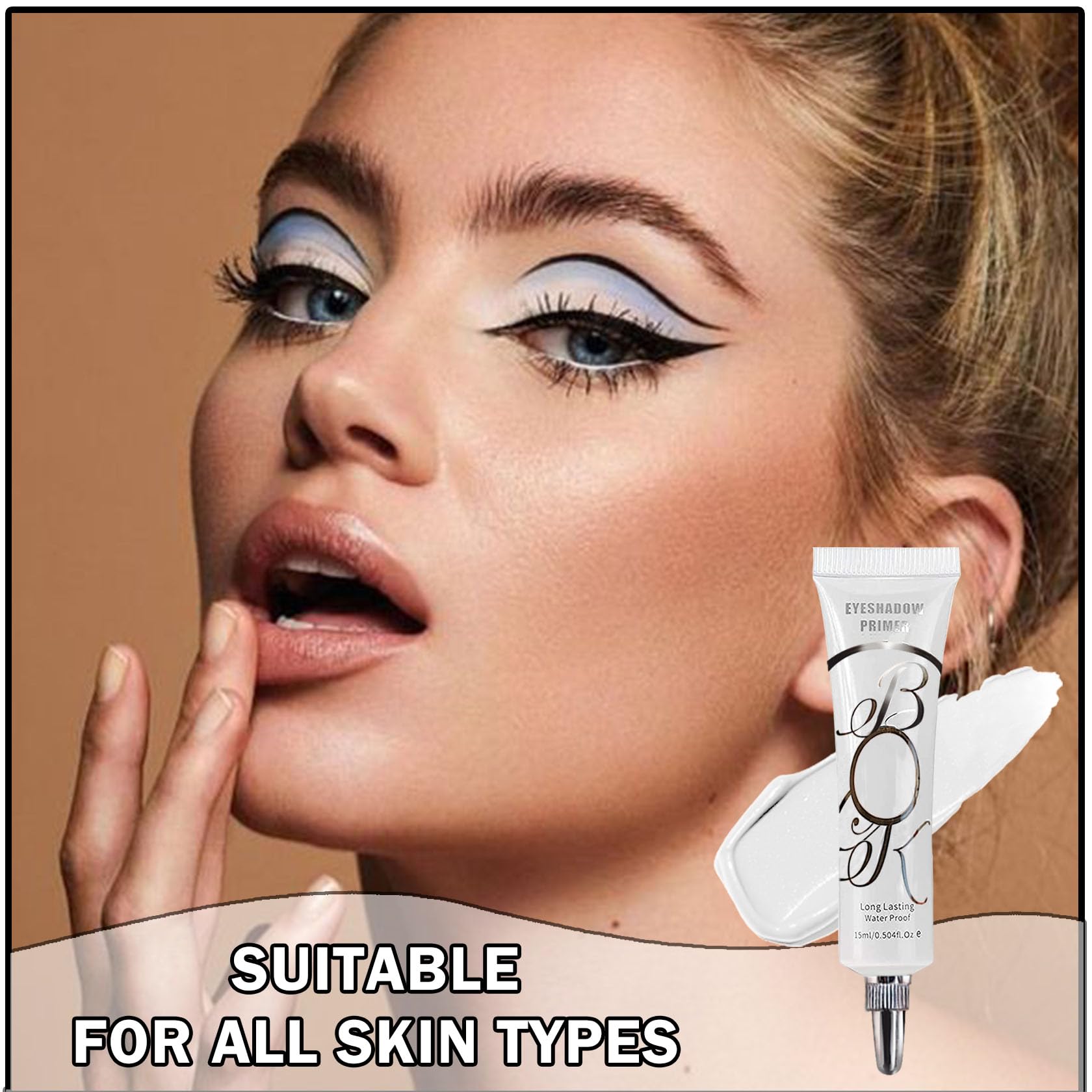 Eyeshadow Primer Base White Matte Eye Primer Evenly Colored Liquid Eyeshadow Primer,Long-lasting Moisture Eye Primer for Mature Eyes-White