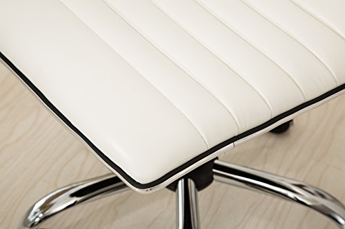 Roundhill Furniture Fremo Chromel Adjustable Air Lift Office Chair in White