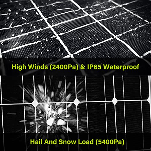 Newpowa 9BB Cell Monocrystalline 12V 100W Solar Panel Compact Design High Efficiency Module for RV Marine Boat Off Grid
