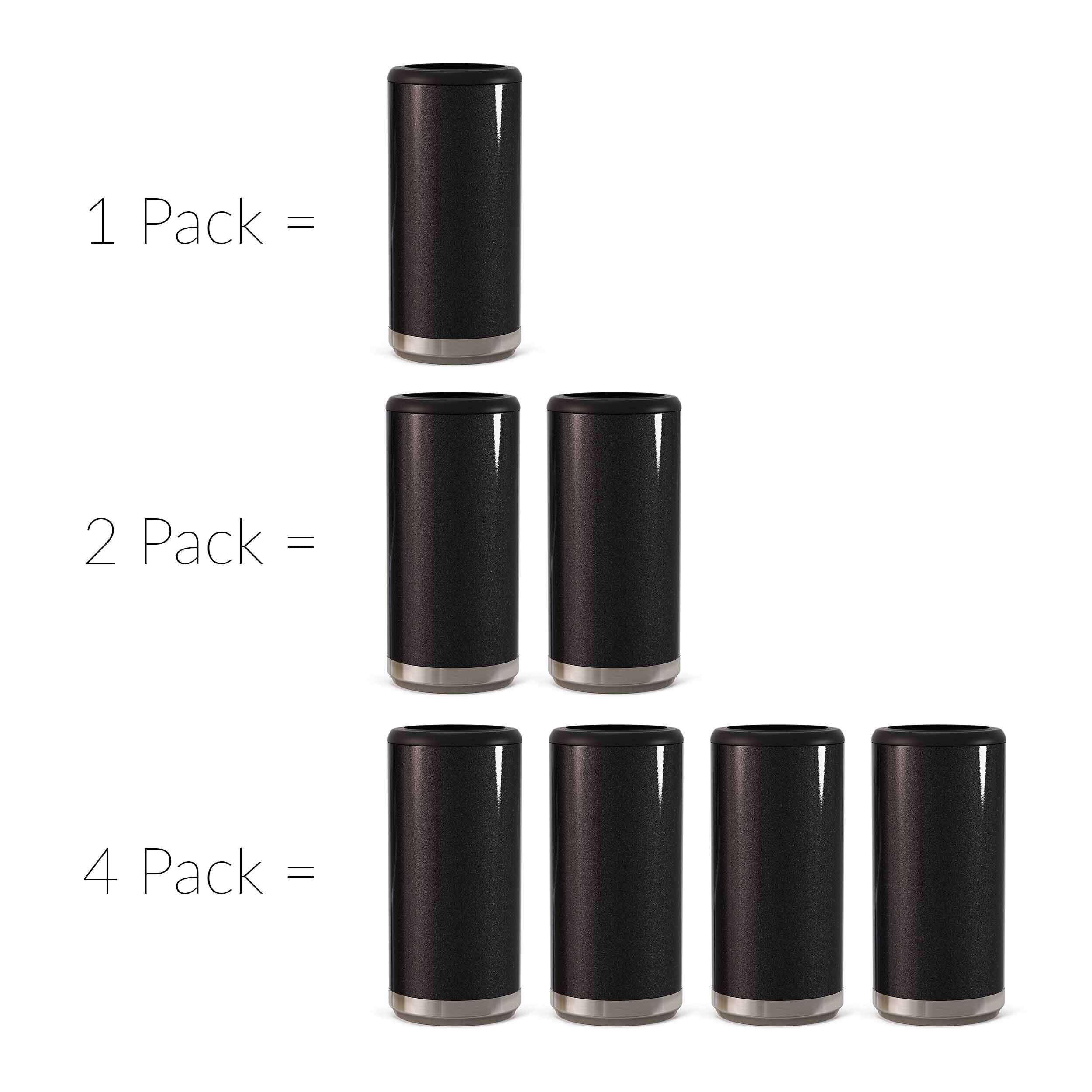 Maars Skinny Can Cooler for Slim Beer & Hard Seltzer | Stainless Steel 12oz Sleeve, Double Wall Vacuum Insulated Drink Holder - Silver