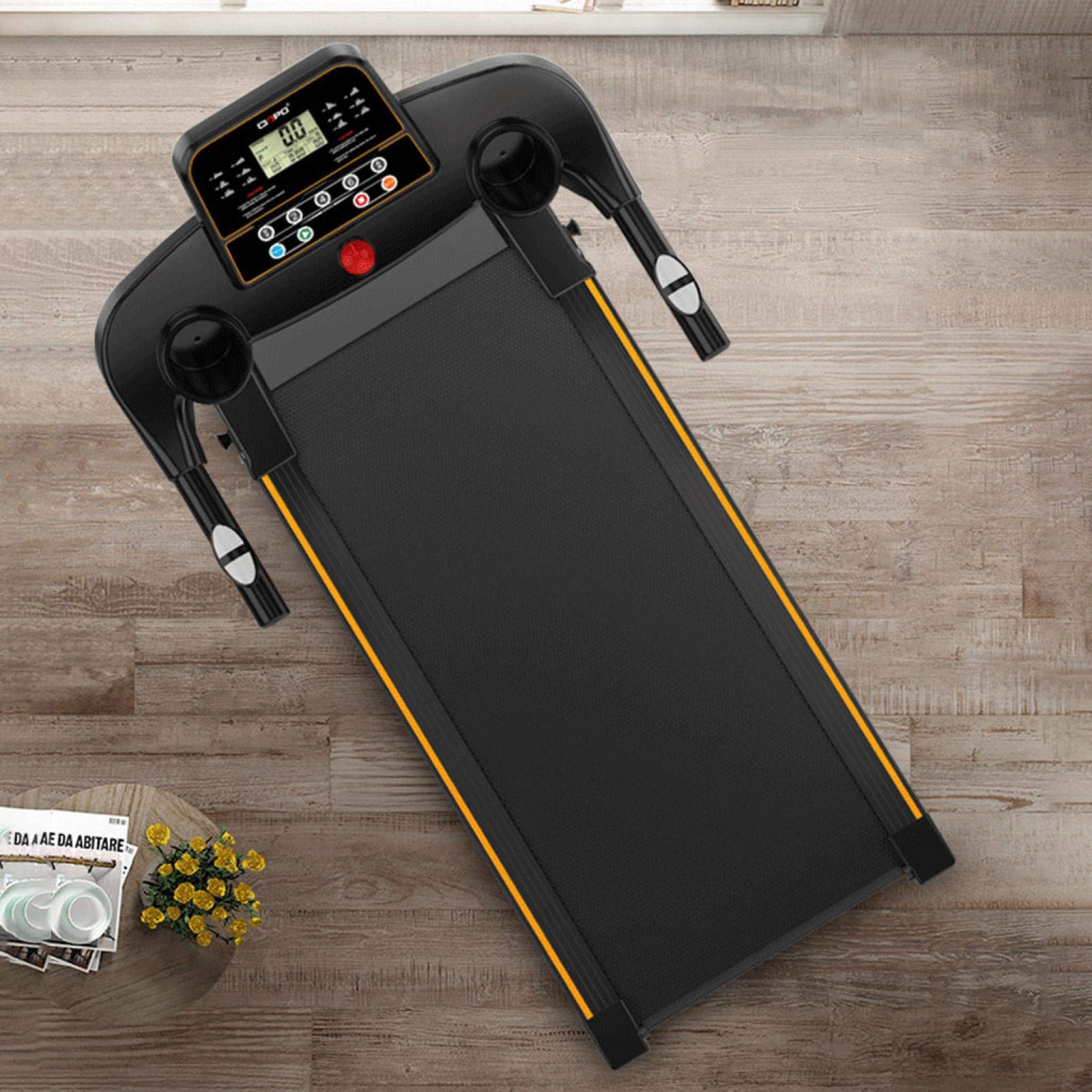 Fan-Ling Multifunctional Fitness Treadmill Machine,Foldable Electric Running Machine High Power 2.0HP Treadmills with LCD Display Screen for Indoor Sport