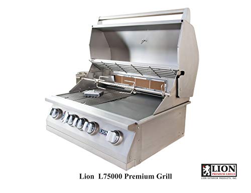 Lion Premium Grills 32-Inch Liquid Propane Grill L75000 and Lion Combination Door Drawer Exclusive with Best of Backyard Gourmet Package
