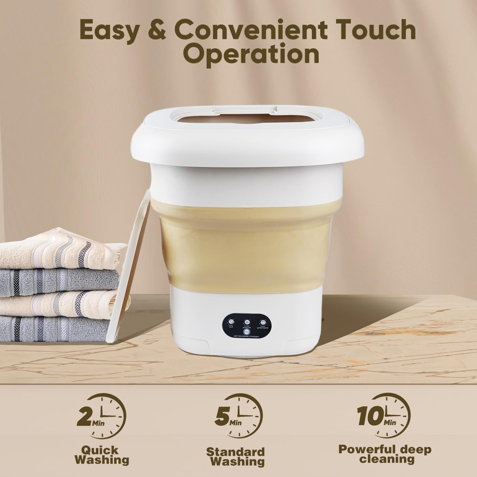 Small Portable Washing Machine, Mini Washer, 9L Upgraded Large Capacity Foldable Washer, Deep Cleaning of Underwear, Baby Clothes And Other Small Clothes.Suitable for Apartments, Dormitories, Hotel